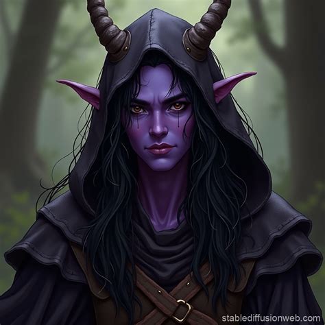 Tiefling Warlock In Leather Armor Stable Diffusion Online