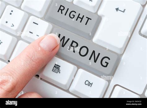 Handwriting Text Right Wrong Business Idea Choose Between Two