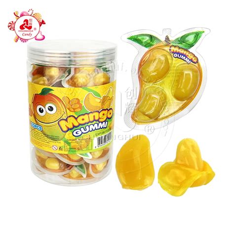 Supply 2023 3 In 1 Peeling Mango Fudge Mini Mango Shape Jelly Soft Gummy Candy Ch J398 Wholesale