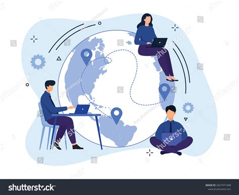 Work Outsourcing Telecommuting Concept Business Process Stock Vector Royalty Free 2027471498