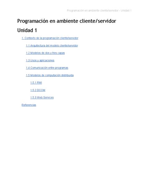 Programación Cliente Servidor Pdf Modelo Cliente Servidor