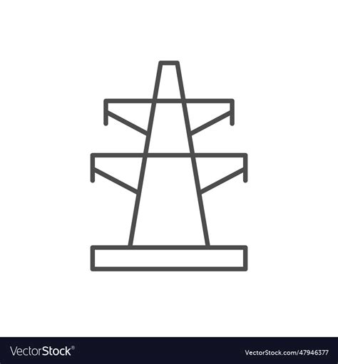 Electric Pylon Line Outline Icon Royalty Free Vector Image