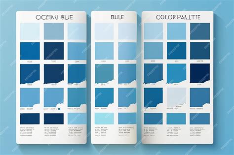 Paleta De Cores Azul Oceano Guia De Código De Cores Azul Paleta Com
