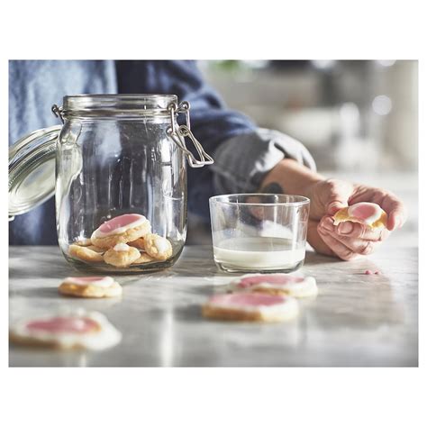 Korken Clear Glass Jar With Lid Height 165 Cm Ikea