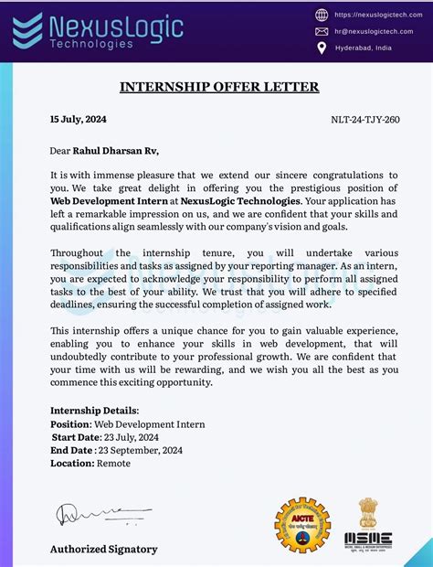 Rahul Dharsan R V On Linkedin Webdevelopment Internship Techjourney