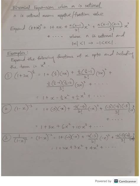Binomial Expansion N Is Rational Pdf