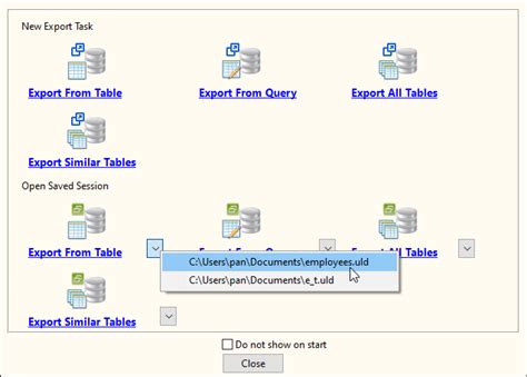 Export Data From Dbf To Excel Saveload Session To Repeat Task