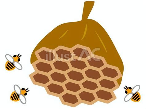 蜂の巣とミツバチイラスト No 23702605｜無料イラスト・フリー素材なら「イラストac」