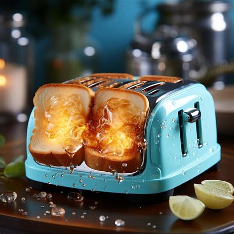 Premium Photo A Toaster Flipping Bread Slices