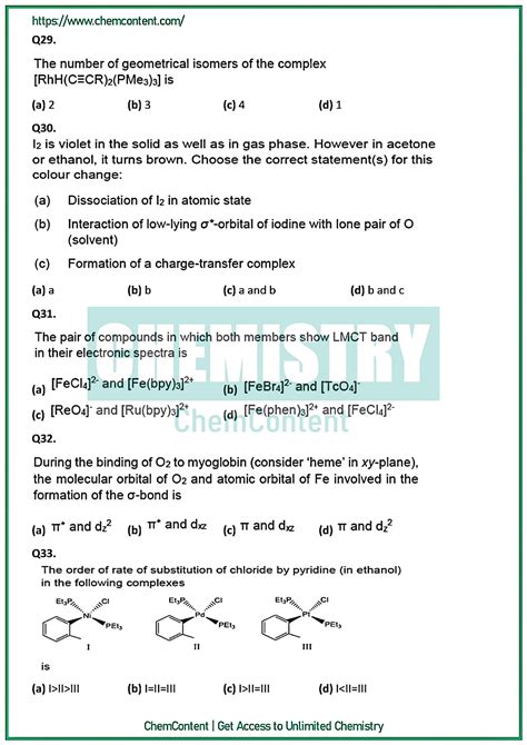 Csir Net Chemistry November 2020 June 2020 Question Paper With Answer