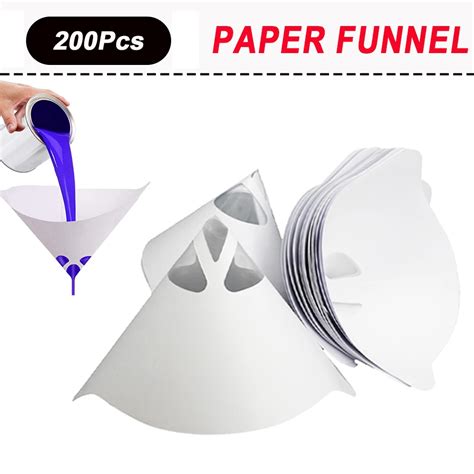 200 팩 페인트 필터 수지 필터 일회용 메쉬 종이 페인트 필터 콘 휴대용 가정용 에어 브러시 페인트 필터 종이 깔때기 자동차