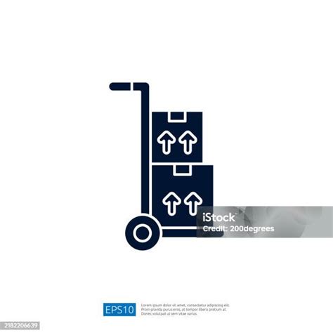 상자가 쌓여 있는 핸드 트럭의 간단한 그래픽 그림으로 종종 배송 물류 또는 상품 이동을 나타내는 데 사용됩니다 더미에 대한 스톡 벡터 아트 및 기타 이미지 Istock