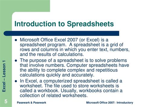 Ppt Excel Lesson 1 Excel Basics Powerpoint Presentation Free Download Id 2489468