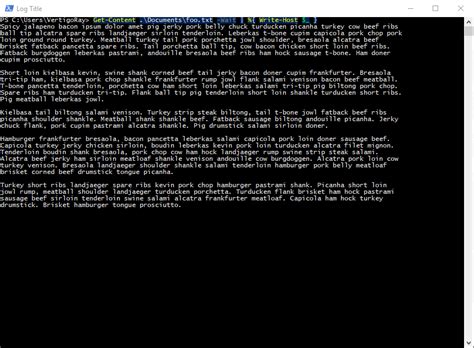 Shell Powershell Terminal Color Output When Using Get Content Is