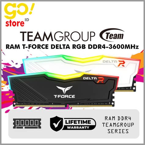 Jual Ram Teamgroup Tforce Delta Ddr4 16gb 32gb 64gb 3600mhz Cl18 Black 2x8gb Jakarta Pusat