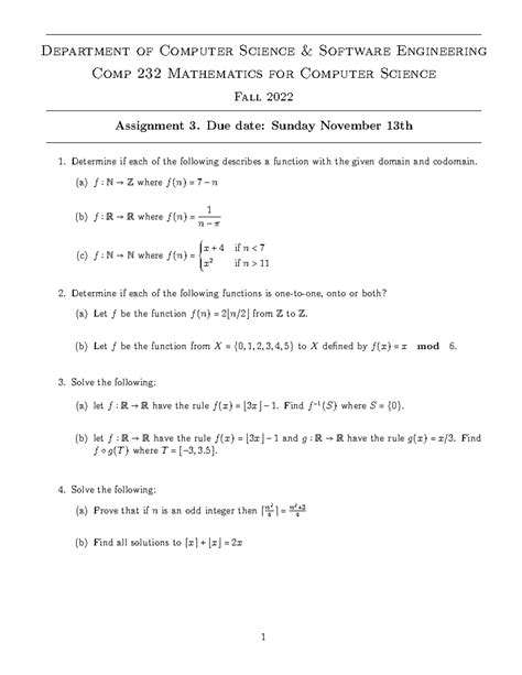 Assgn 3 Assignement 3 Department Of Computer Science And Software
