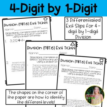 Division Differentiated Exit Tickets By Fantastically Fourth Grade