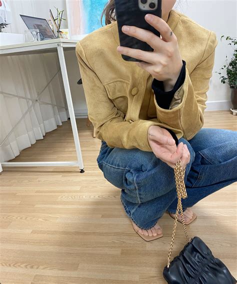 르쌍크5 러블리 루즈핏 스웨이드 크롭 자켓 숏 라운드넥 노카라 분홍 카멜 봄 가을 간절기 포켓 출근룩 직장인룩 하객룩 여행룩