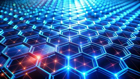 Premium Photo Abstract Blue Hexagonal Grid With Glowing Lights