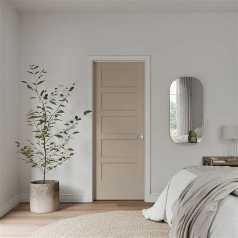 Masonite 28 In X 80 In Sandpiper Solid Core 5 Panel Left Hand Molded