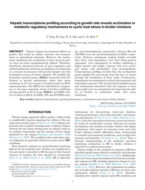 Pdf Hepatic Transcriptome Profiling According To Growth Rate Reveals