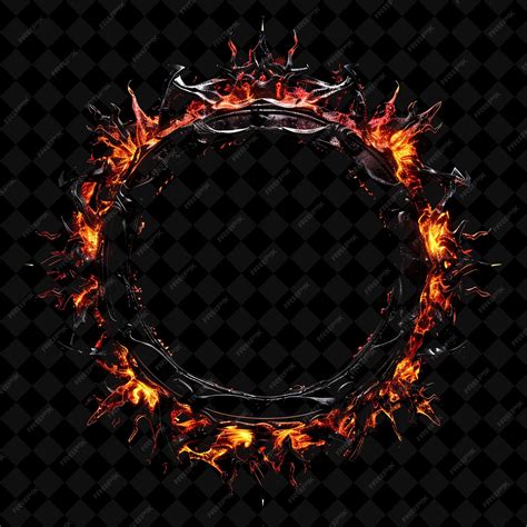 Infernal Hellfire Portal With Demonic Sigils And Molten Lava Png Y2k