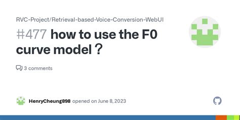 how to use the f0 curve model？ · issue 477 · rvc project retrieval
