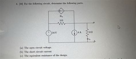 solved [20] ﻿for the following circuit determine the