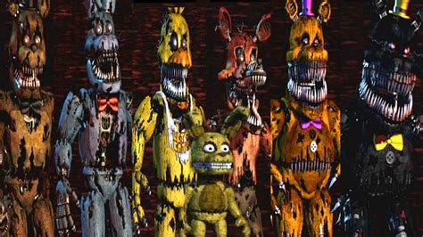 Five Nights At Freddy S All Animatronics Secret Nightmare Animatronic Youtube