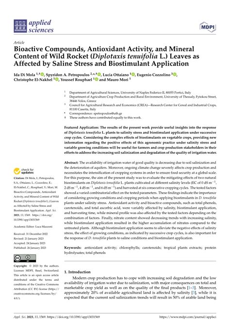Pdf Bioactive Compounds Antioxidant Activity And Mineral Content Of