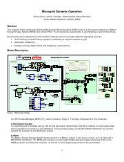 Microgrid Dynamic Operation BESS Solar Plant And Control Course Hero