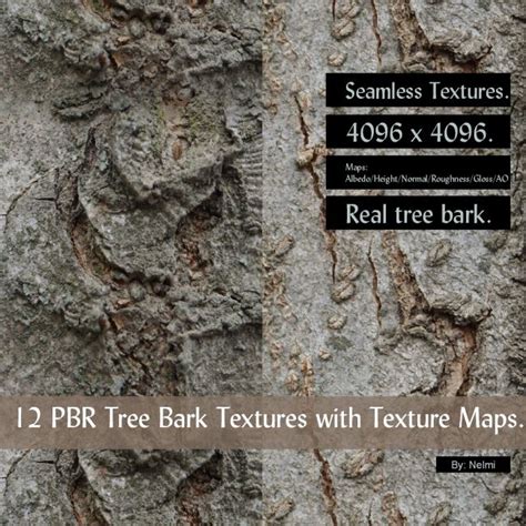 PBR Tree Bark Textures With Texture Maps Textures For Poser And Daz Studio