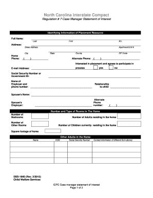 DSS Info Dhhs State Nc Fill And Sign Printable Template Online