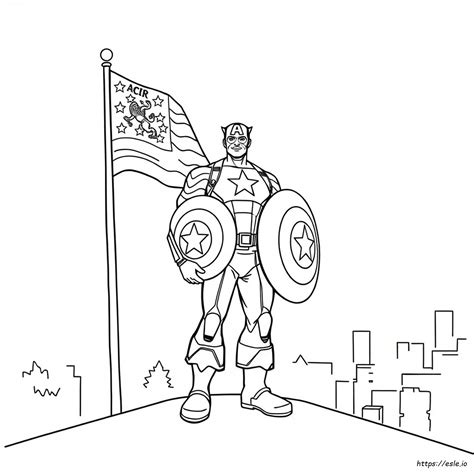 Capitán América Para Colorear