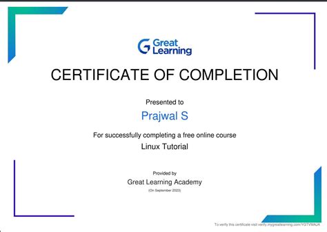 Prajwal S On Linkedin Linuxcertification Greatlearning Linuxskills