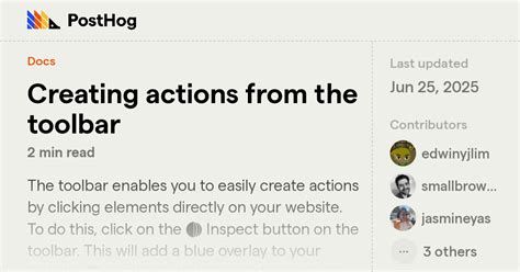 Creating Actions From The Toolbar Docs Posthog