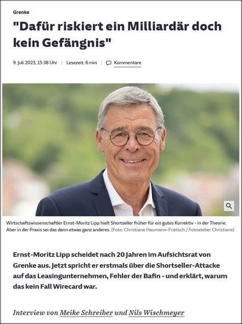 „dafür Riskiert Ein Milliardär Kein Gefängnis“ Ex Aufsichtsrat Ernst