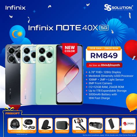 Infinix NOTE 40X 5G (12GB RAM + 256GB ROM) | 6.78″ FHD+ 120Hz Display | Mediatek Dimensity 6300 ...