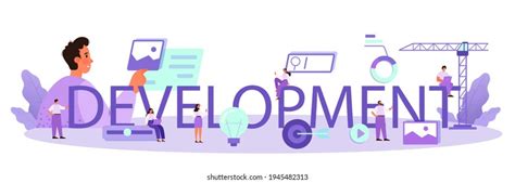 Development Typographic Header Presenting Content On Stock Vector