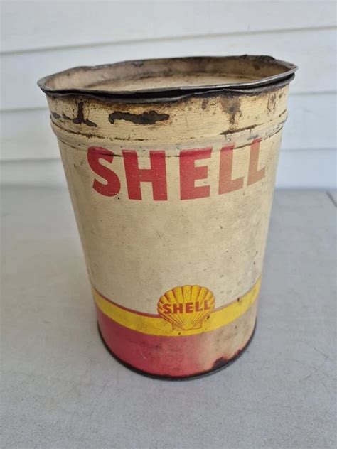 Vintage Advertising Shell Motor Oil Grease Can Empty £4558 Picclick Uk
