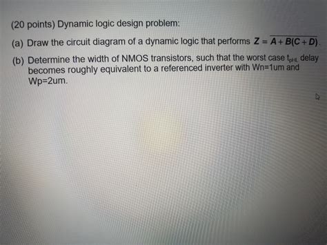 solved 20 points dynamic logic design problem a draw