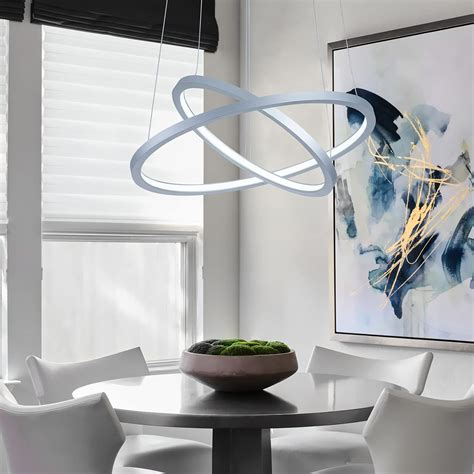 Madem Led Modern Led Pendant Light 2 Ring Circular Pendant Lighting