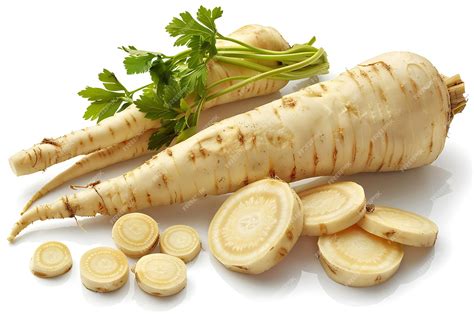 Fresh Parsnip Root And Slices Isolated On White Background Premium Ai Generated Image Fresh Parsnip Root And Slices Isolated On White Background Premium Ai Generated Image