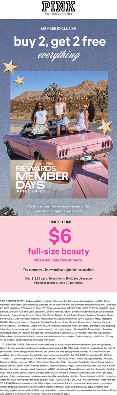 4 For 2 On Everything Today Online At Pink Pink The Coupons App®