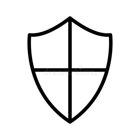 Shield Line Icon Shield Protection Stock Vector Illustration Of