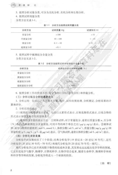 分析化学（第2版）毋福海 课后习题答案解析