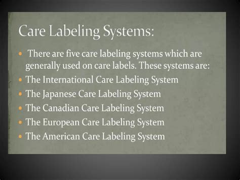 International Care Labelling System Ppt