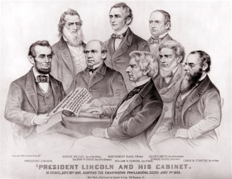 President Lincoln And His Cabinet September 22 1862 Lithograph