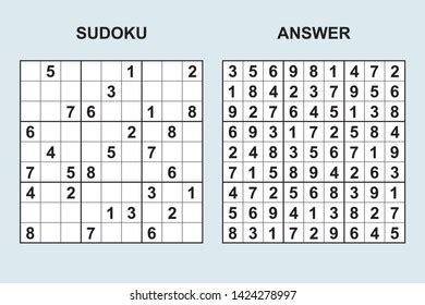 Vector Sudoku Answer 325 Puzzle Game Stock Vector Royalty Free 1424278997 Shutterstock