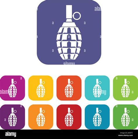 Grenade Icons Set Stock Vector Image And Art Alamy